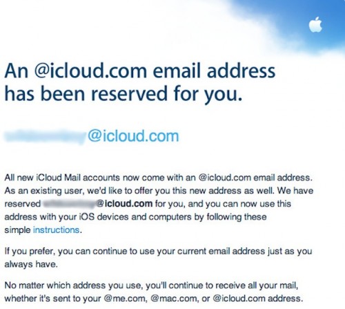 Apple Tells iCloud Users Know New iCloud.com Email Addresses Are Ready