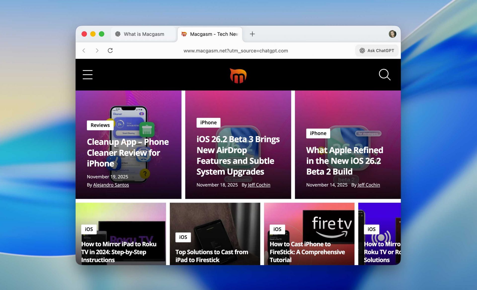 Atlas Browser for Mac Receives a New Update From OpenAI